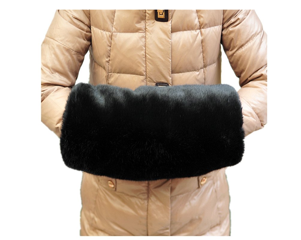 Buy Faux Fur Hand Muffs with Ionterior Pocket-Luxurious Faux Rabbit ...