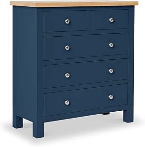 RoselandFurniture Farrow Navy Blue Chest of Drawers for Bedroom Tall ...
