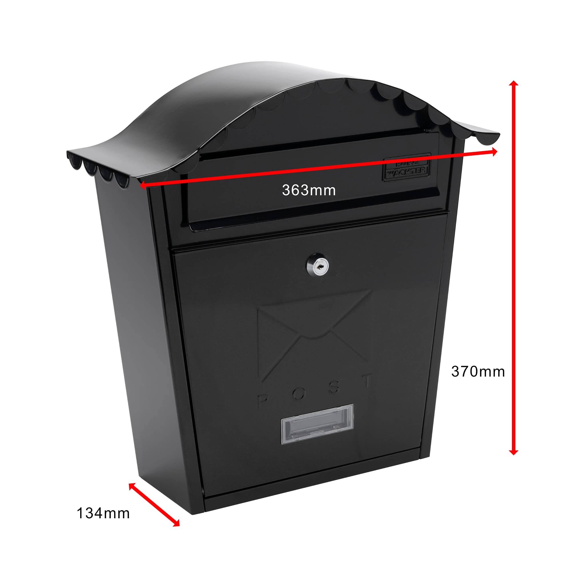 BURG-WACHTER MB01BK Classic Wall Mounted Galvanised Steel Lockable ...