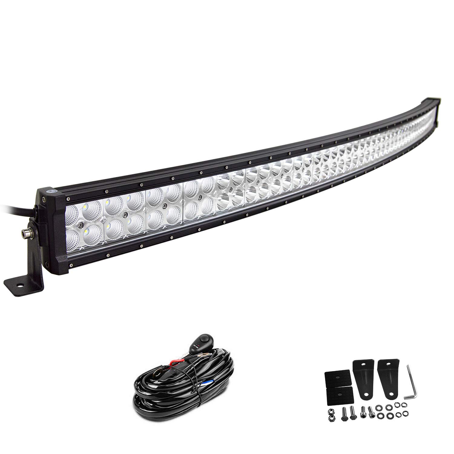 Buy Willpower 50 Inch 288W Curved LED Light Bar Double Row Spot Flood ...