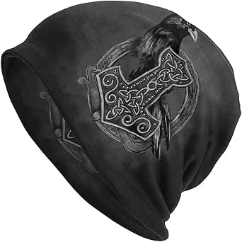 Norse Myth Compass Tattoo Beanie Hat, Vintage Tree of Life Viking Style ...