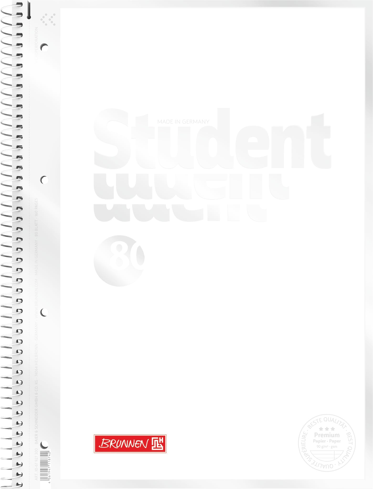 BRUNNEN Collegeblock Premium Student Colour Code | A4, Lineatur 27, 80 ...
