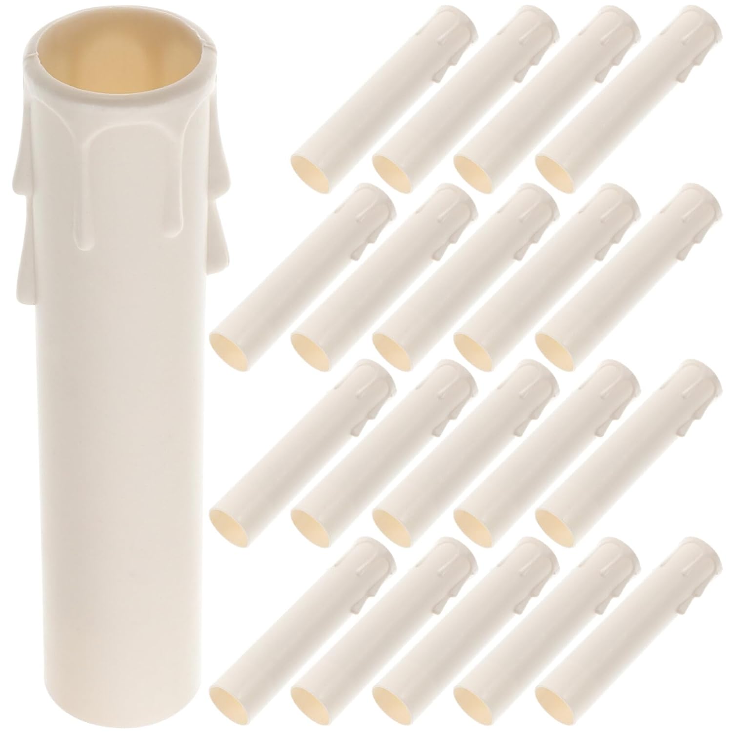 20PCS Chandelier Candle Socket Covers 4 Inch, White Plastic Candle ...