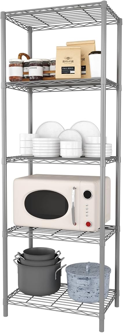 Amazon.com: JEROAL 5-Tier Wire Shelving, Metal Wire Shelf Storage Rack ...