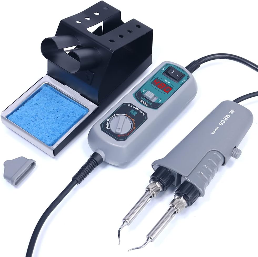 938D Portable Hot Tweezers Mini Soldering Station LED Temperature ...