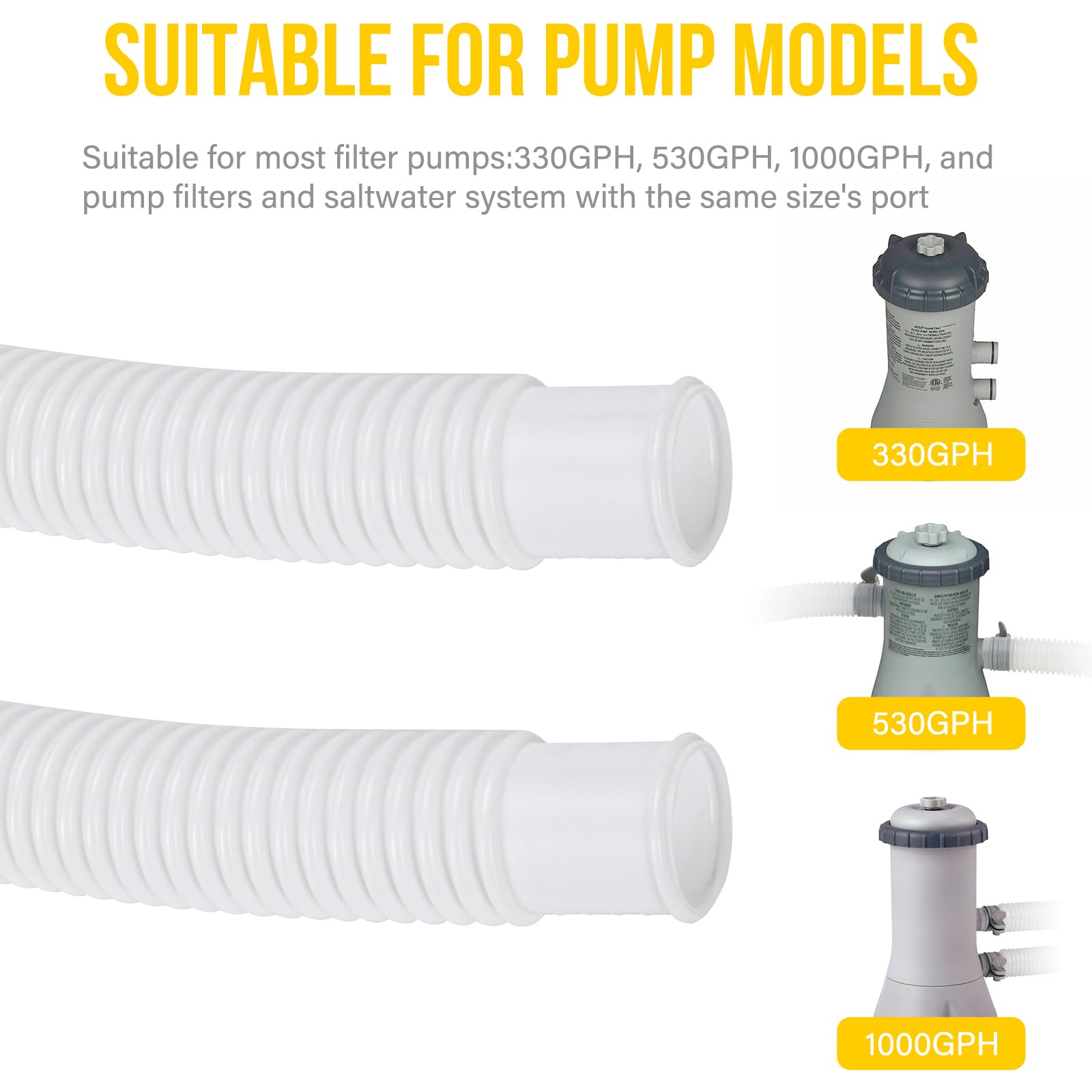 Snapklik.com : Pool Hoses For Above Ground Pool, 4 PACK 1.25 Inch Pool ...