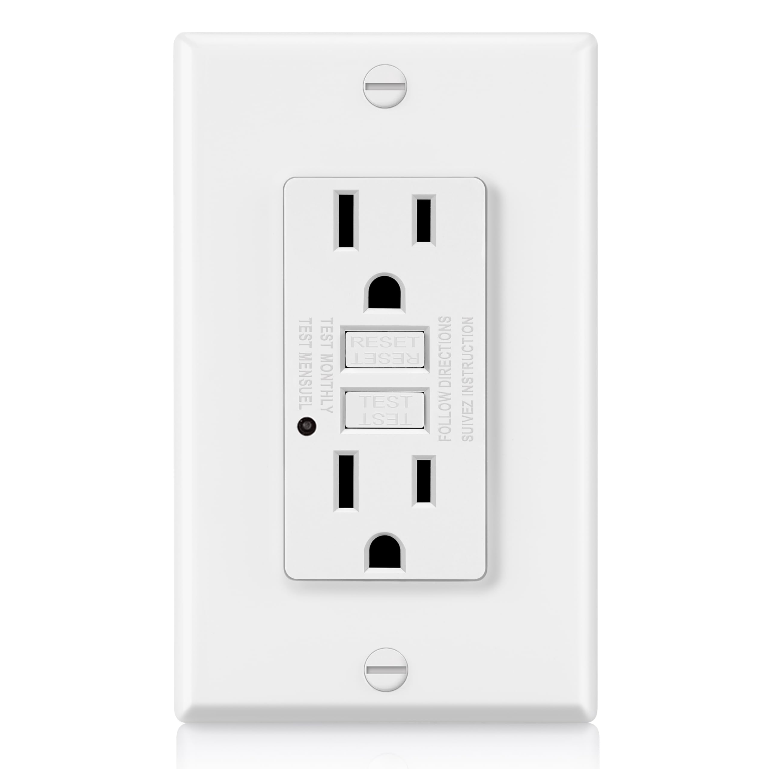 Snapklik.com : ELECTECK 15 Amp Non-Tamper Resistant GFCI Outlets, Decor ...