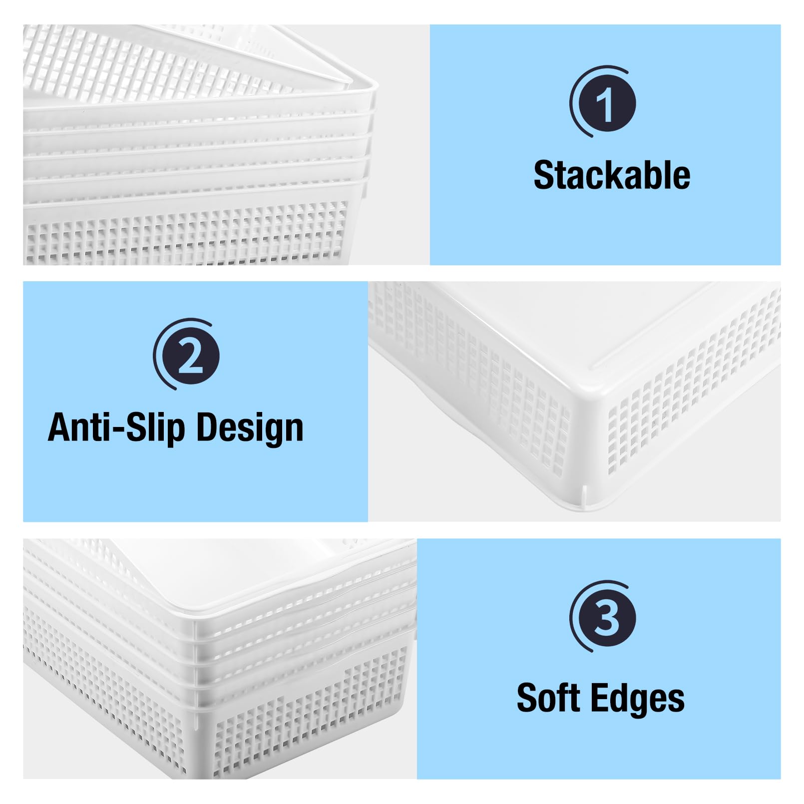Snapklik.com : Cptoion A4 Size Plastic Storage Basket Tray,6 Pack ...