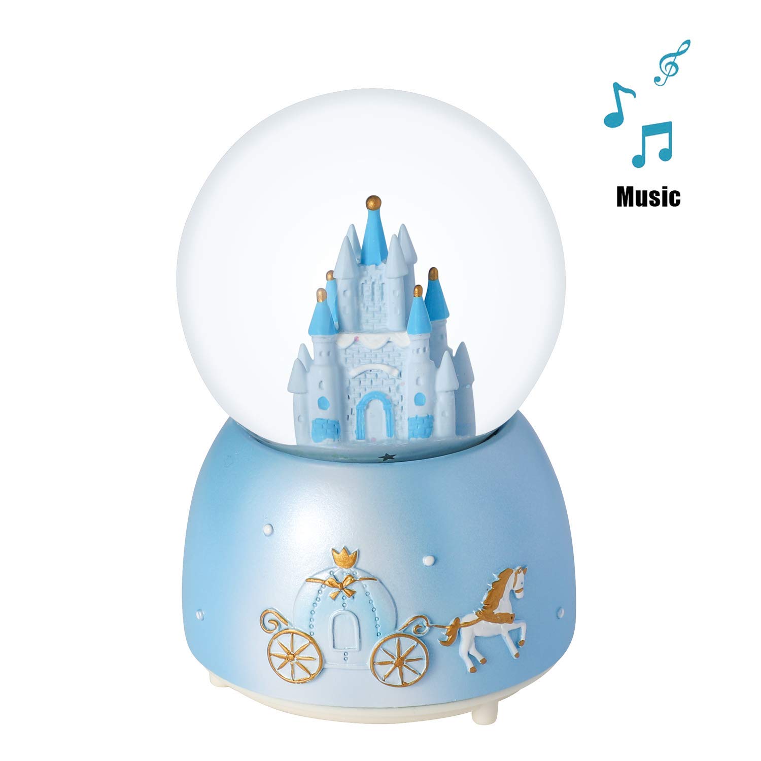 Snow Globes For Adults N//B ,3D Rotating Castle Crystal Ball Music Box ...