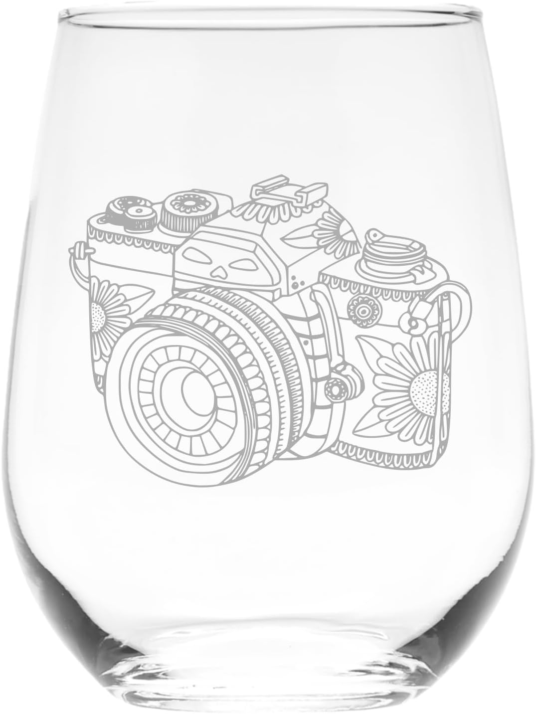 Amazon.com: C M - Camera Stemless Wine Glass, 17 oz - Camera Themed ...