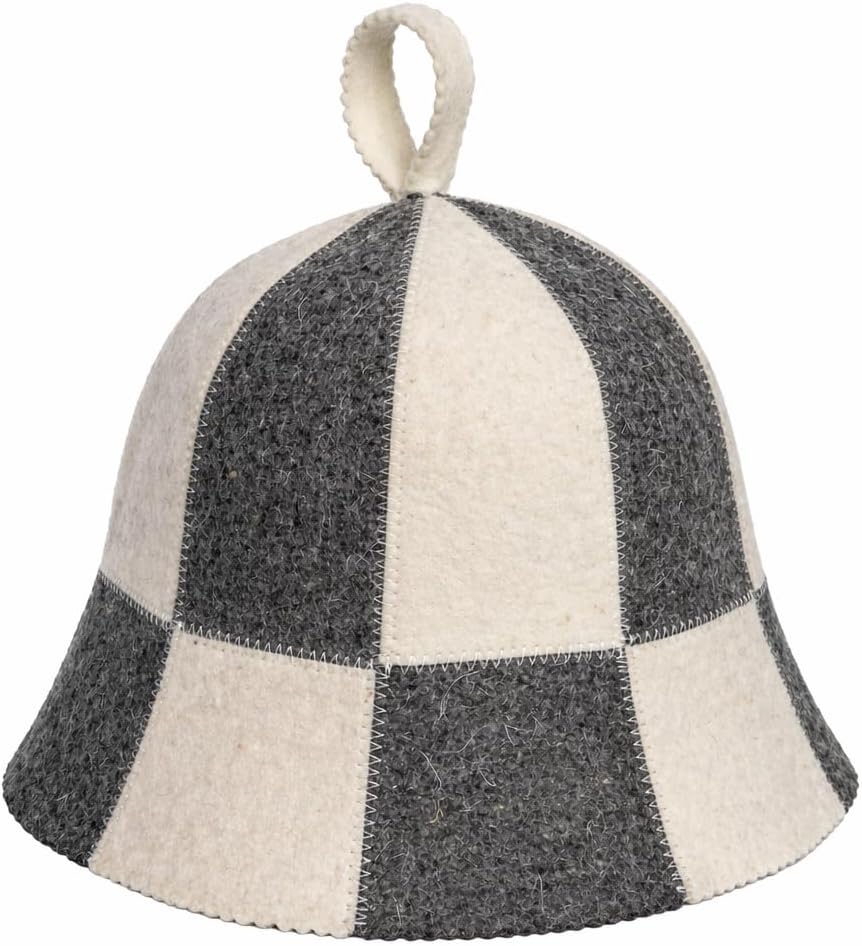 Amazon.com : SHSH trade group Wool Sauna Hat Checkered Finnish Sauna ...