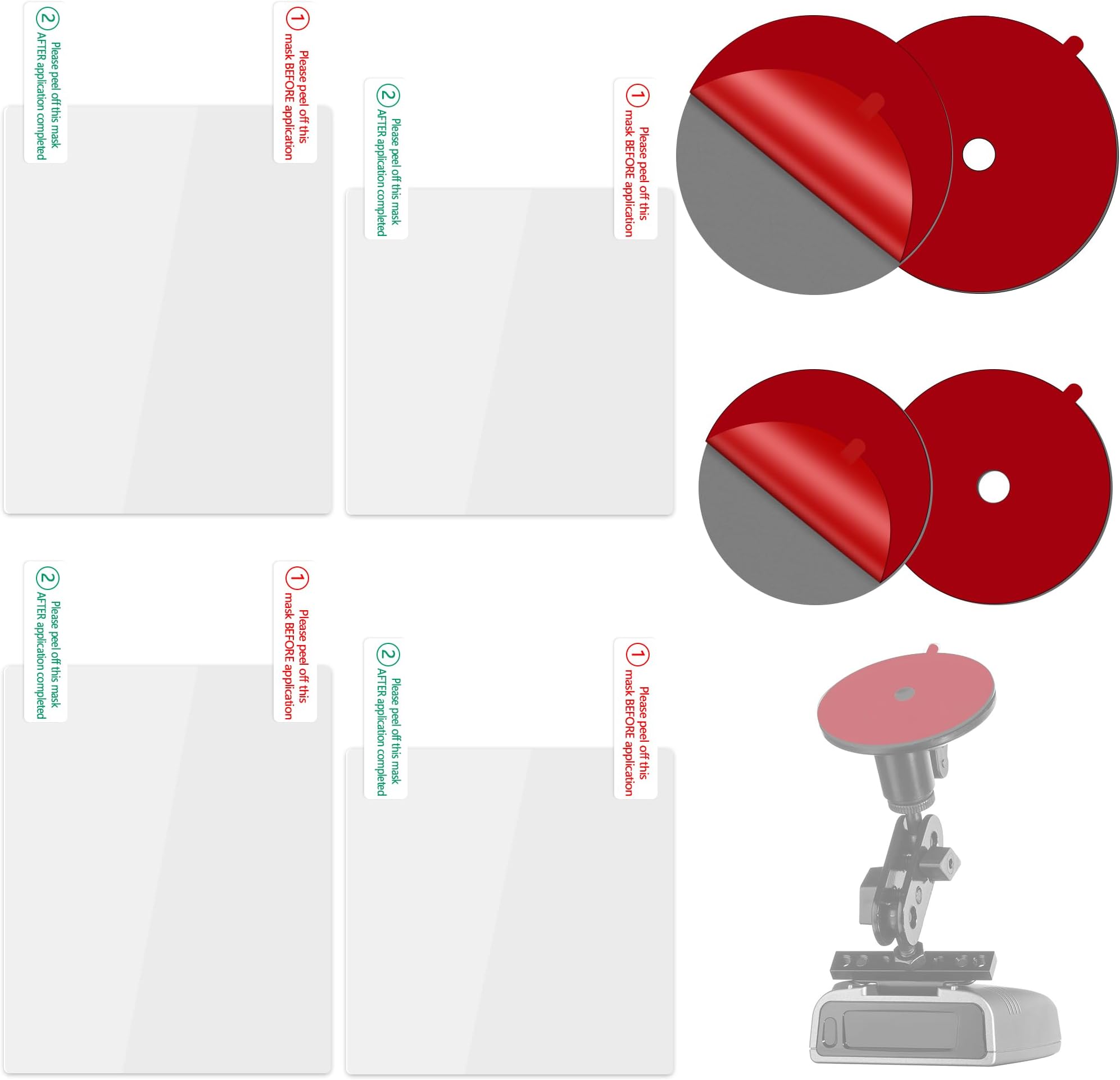 Amazon.com: Electrostatic Sticker for Mounting Dash Cam Suction Cup ...