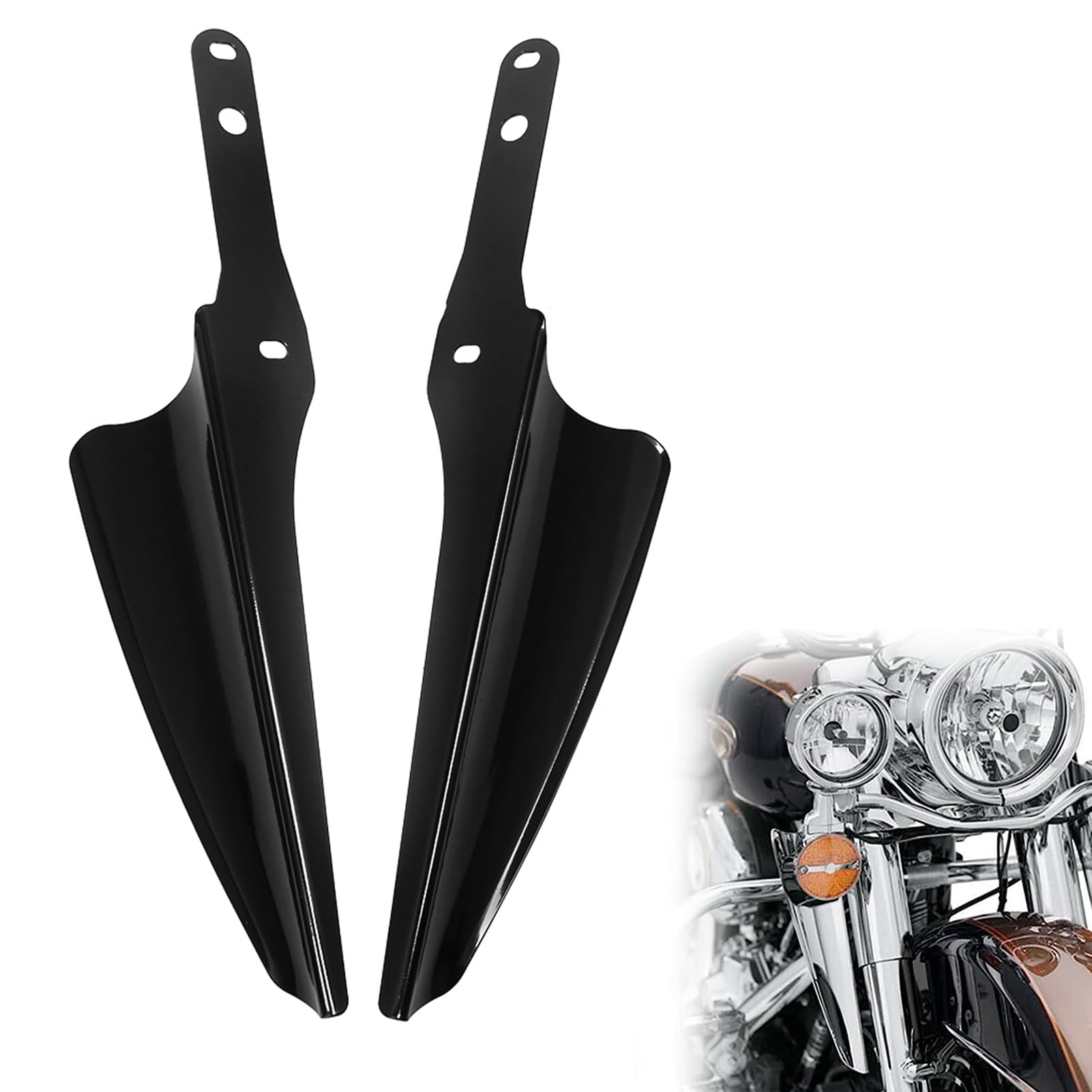 Motorcycle Fork Deflectors Bikers Choice Chrome Fork Wind Deflectors