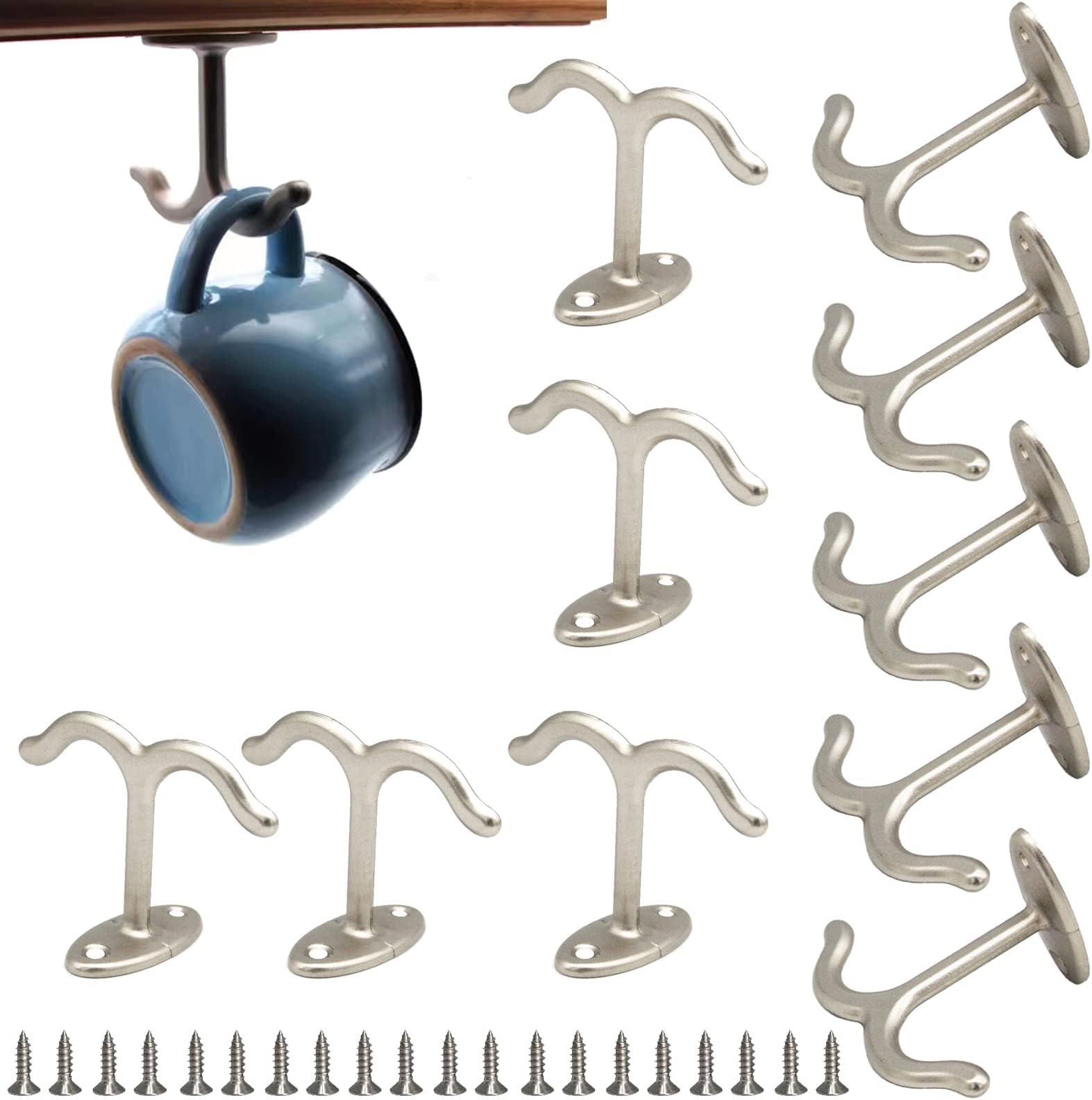 Amazon.com: FanSiVoKe 10 Pcs Zinc Alloy Ceiling Double Hook Cabinet ...