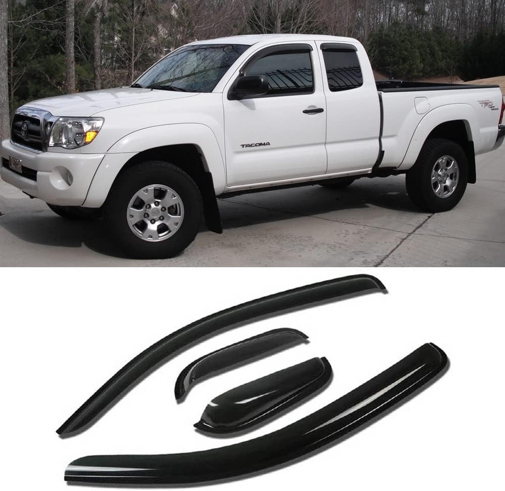 Amazon.com: Puermto Side Window Wind Deflector, 4pcs Out-Channel Tape ...