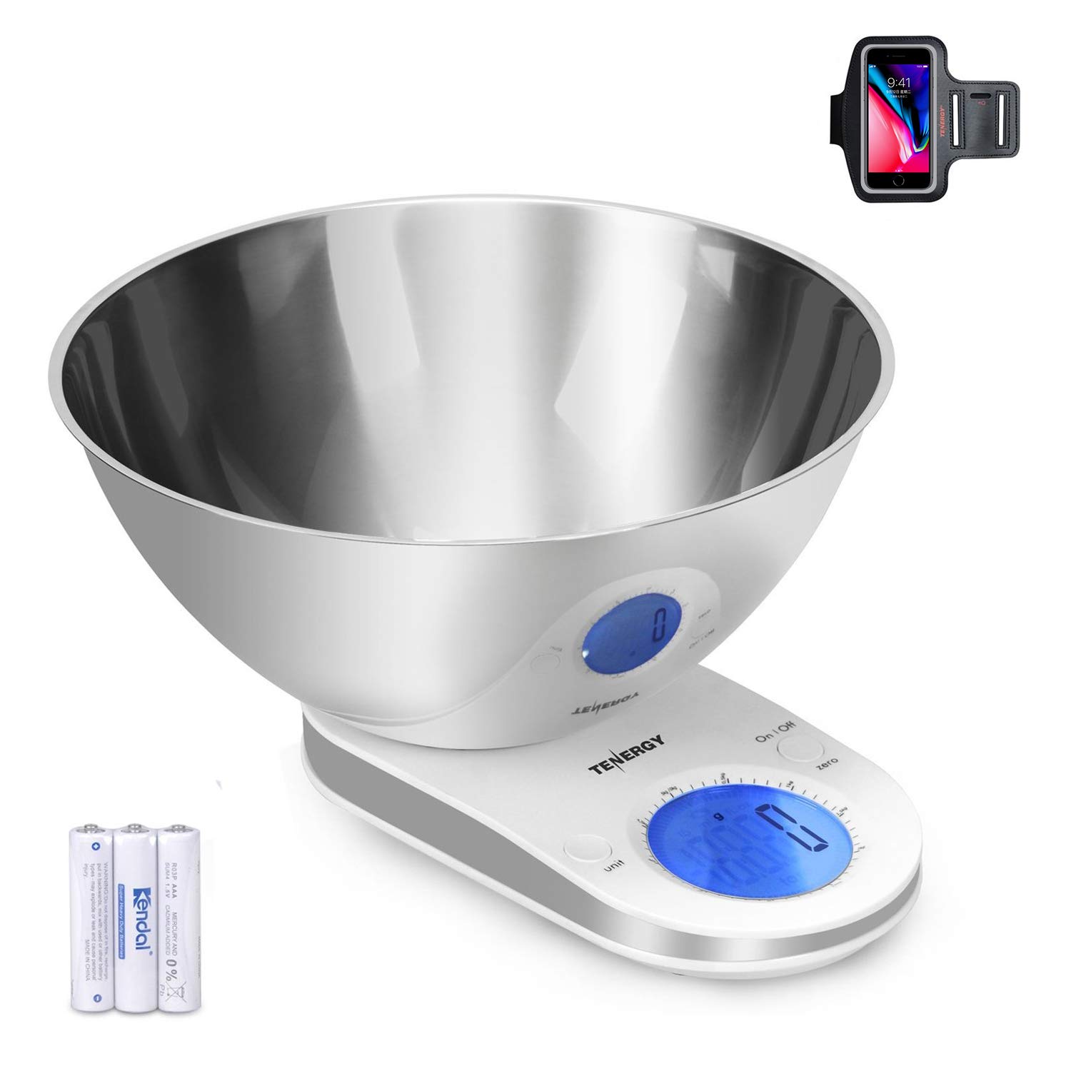 Amazon.com: Tenergy Digital Kitchen Scale with 2L Removable Stainless ...