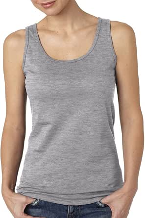 Gildan Softstyle Womens Tank Top (64200L)-Sport Grey (90/10),Large at ...