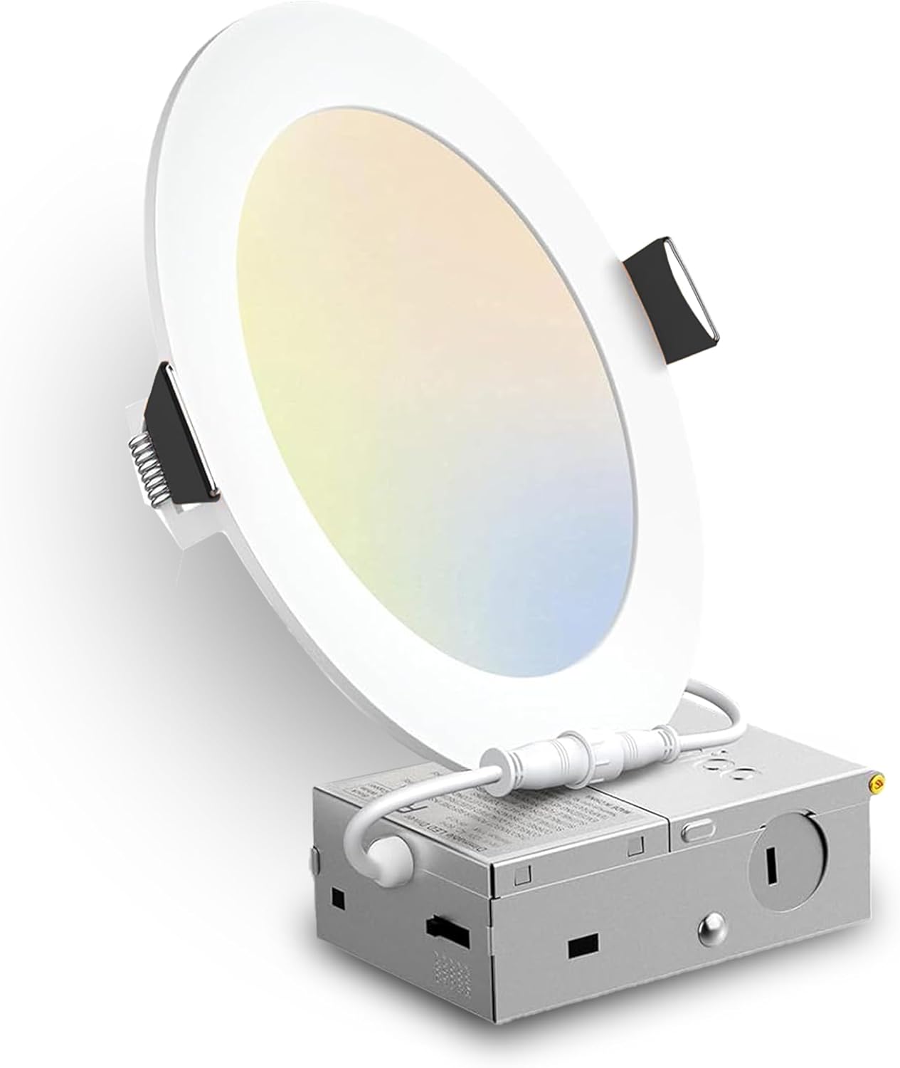 1 Pack 4 Inch Recessed Lighting with Junction Box - 5CCT Ultra-Thin LED ...