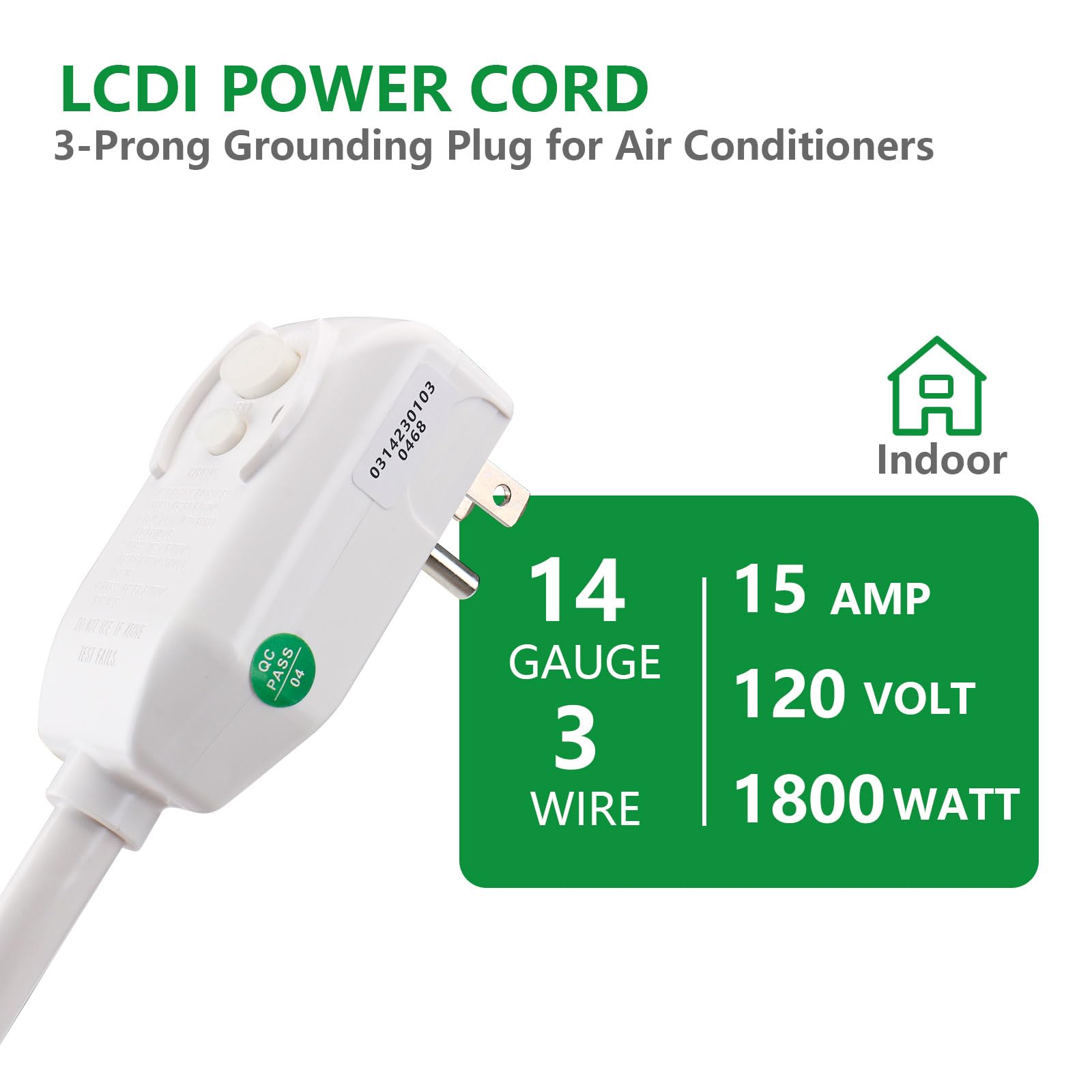 Window Air Conditioner U Shaped Baomain 7.5FT LCDI Power Cord For Air ...