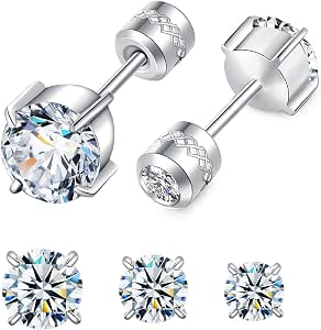 Amazon.com: Hopply 3 Pairs Hypoallergenic Titanium Earrings for ...
