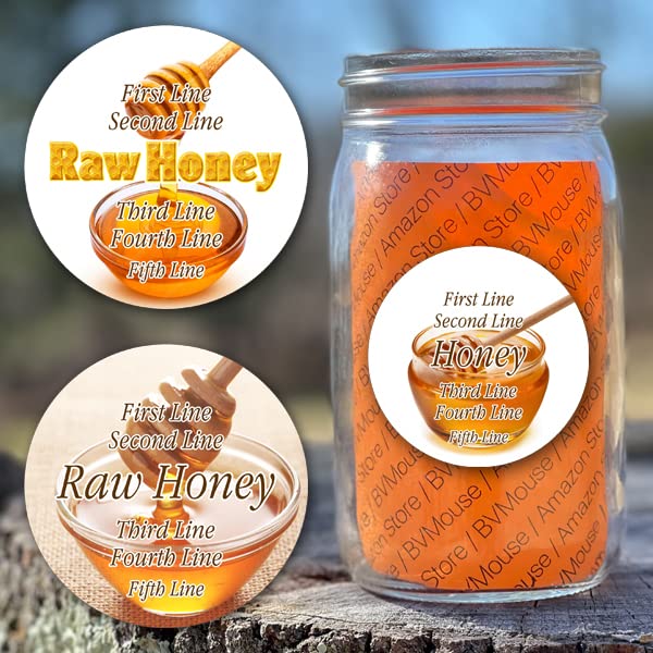 Amazon.com: Raw Honey Personalized Self Adhesive Round Labels - (HR-02 ...