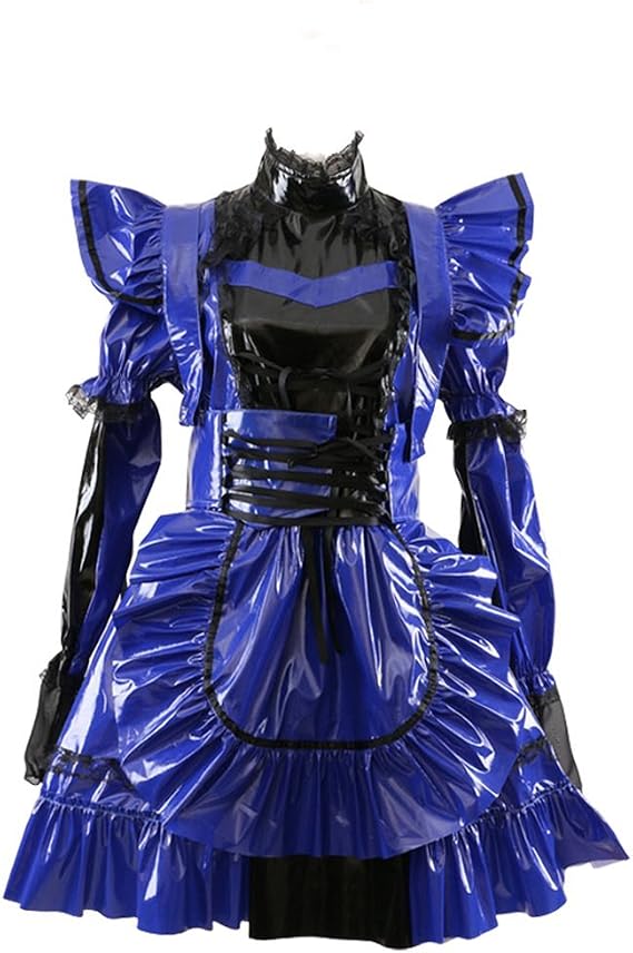 Amazon.com: GOceBaby Sissy PVC Lockable Blue Dress Two Ways Wear Long ...