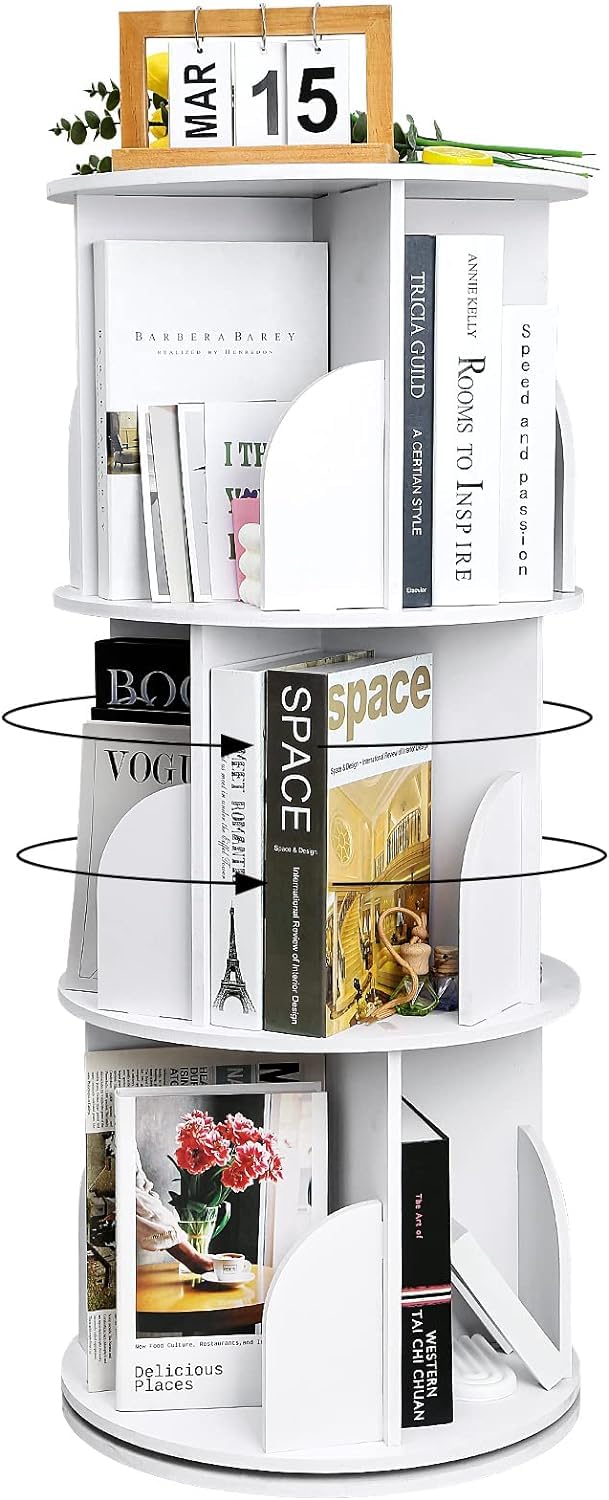 Snapklik.com : YGYQZ 4 Tier Rotating Bookshelf - 360 View Display ...