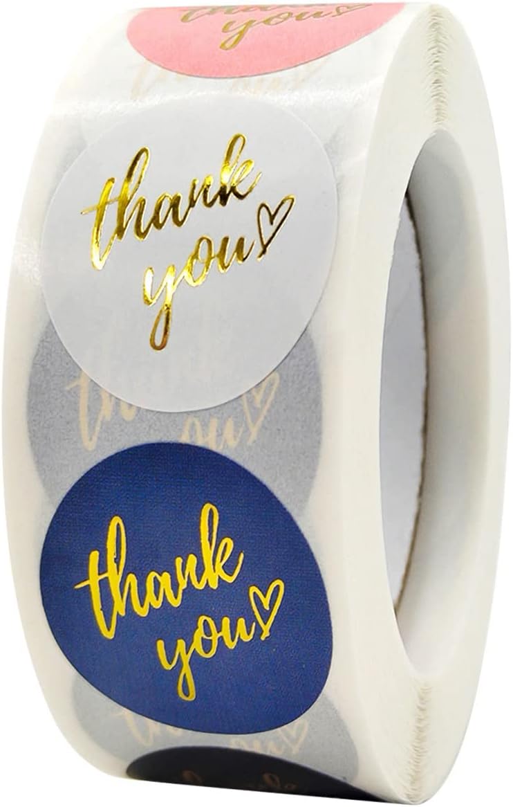 Amazon.com : 500Pcs Thank You Stickers, 1" Thank You Stickers Roll ...