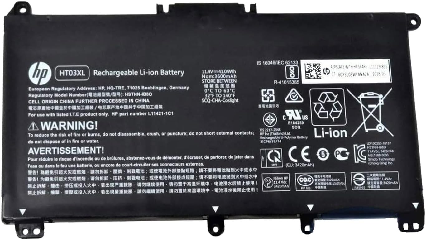 Amazon.com: Hecales HP HT03XL L11119-855 Laptop Battery for HP Pavilion ...