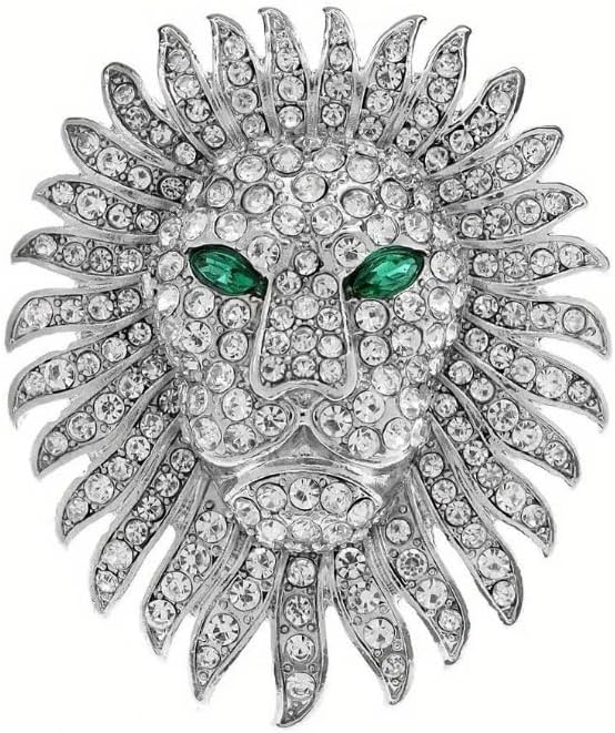 Amazon.com: Exquisite Lion Brooch Unisex Rhinestone Animal Party Office ...