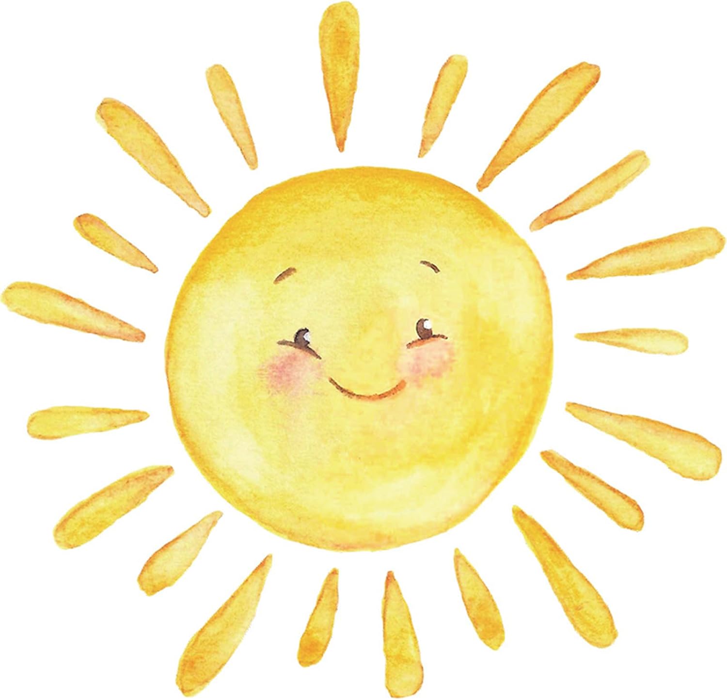 Amazon.com: Yellow Sun Smile Face Wall Sticker Yellow Sunshine Wall ...