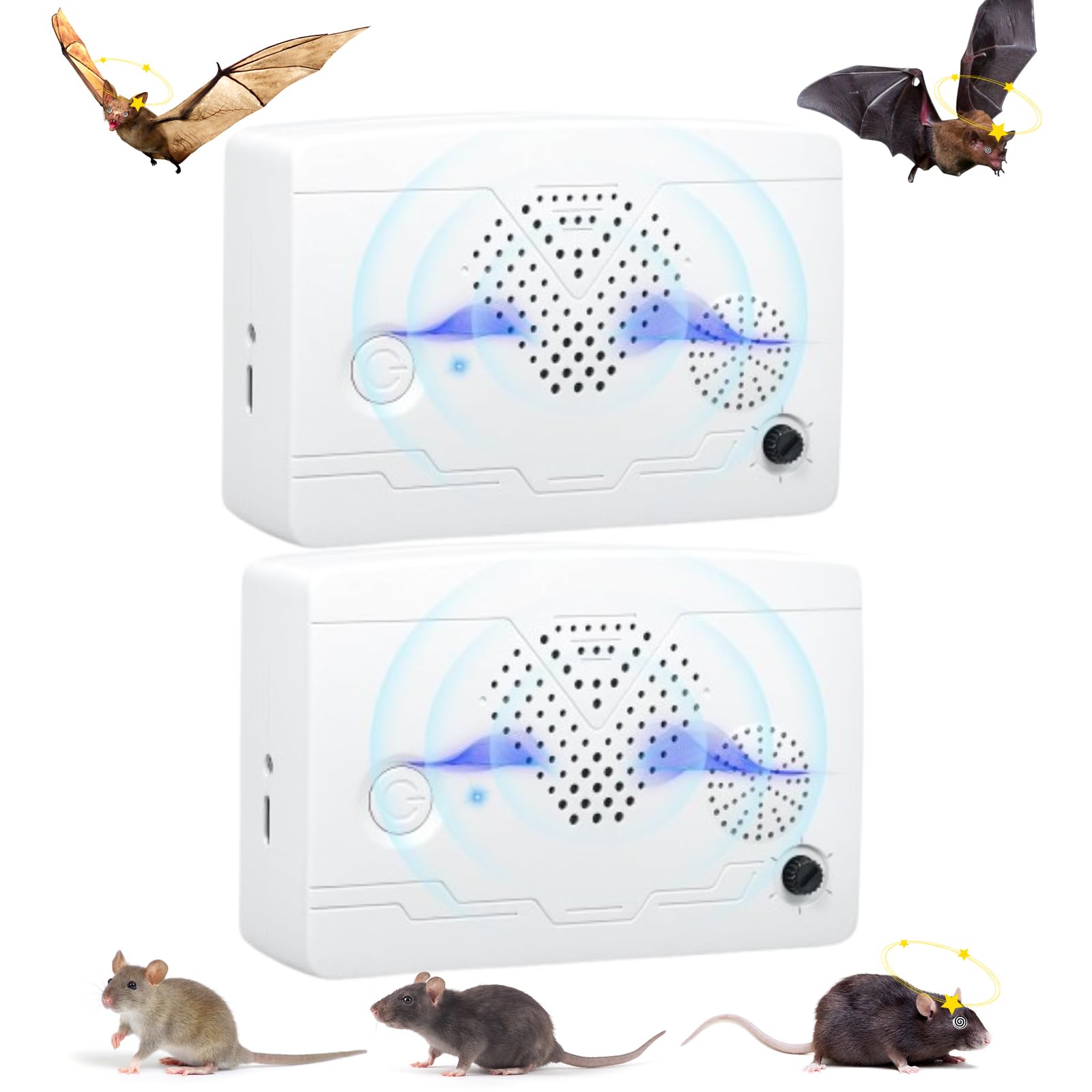 Snapklik.com : 2 Pack Upgraded Bat Deterrent Devices,Ultrasonic Bat ...