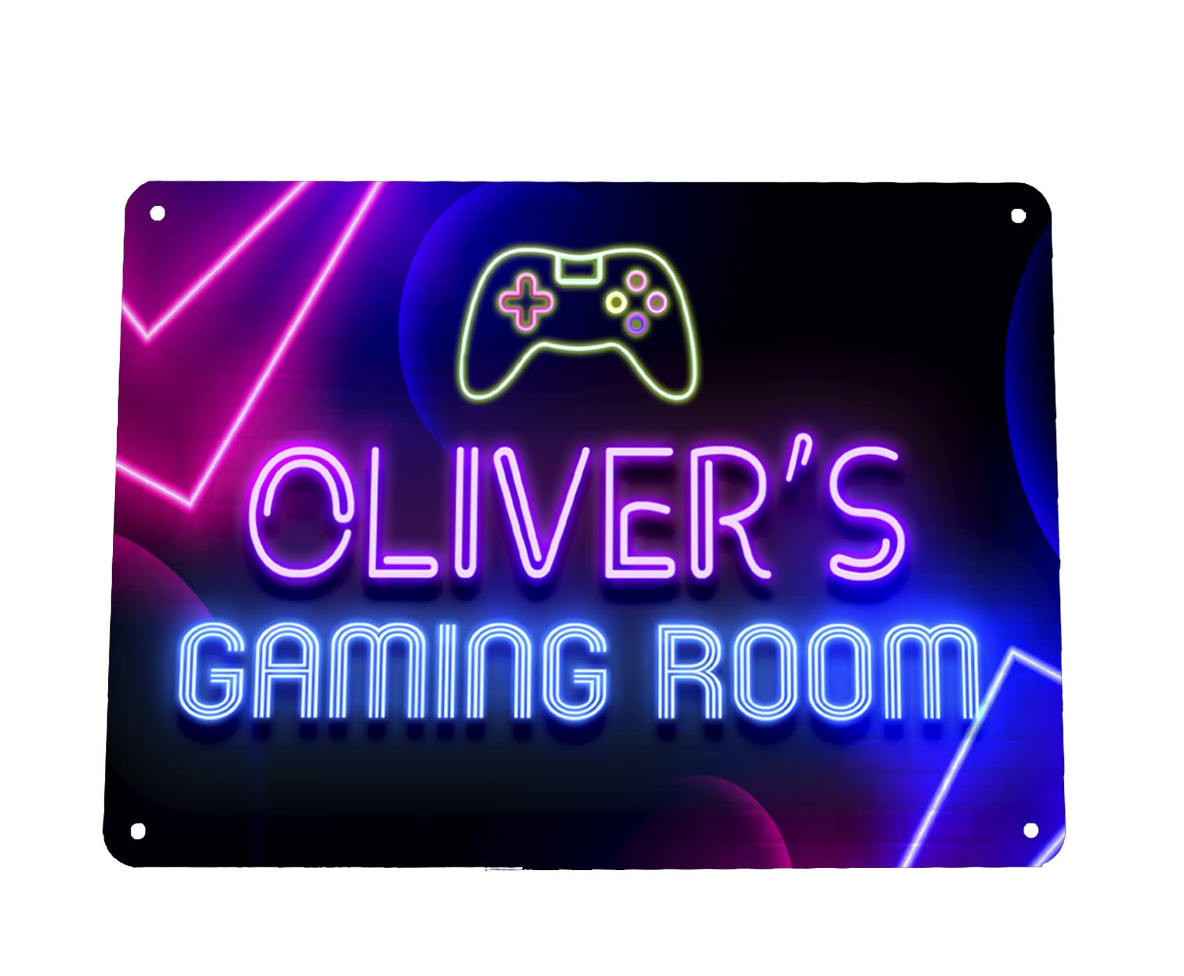 Personalised Gaming Room Sign - neon effect printed teenagers gaming ...