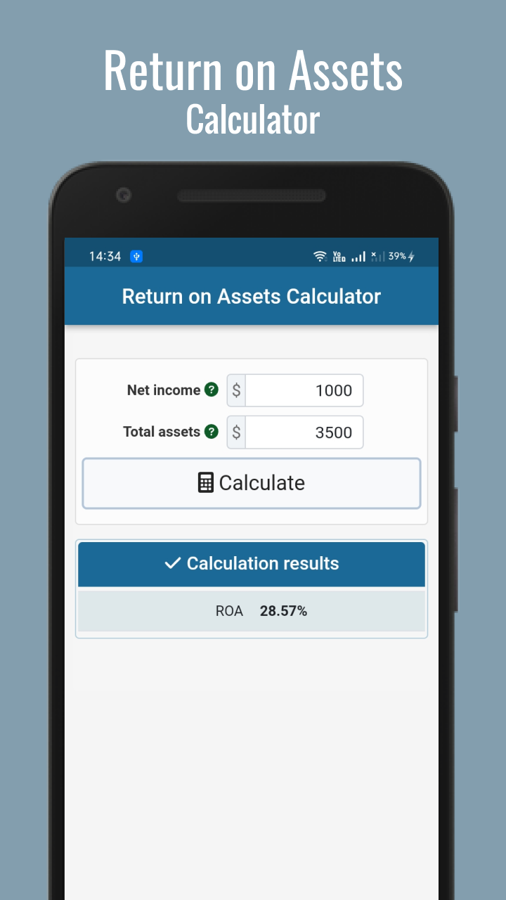 Return On Assets Calculator - App on Amazon Appstore