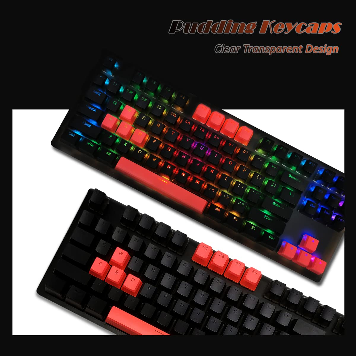 Buy XVX Pudding Keycaps - PBT Keycaps,165 Key Set Double Shot PBT ...