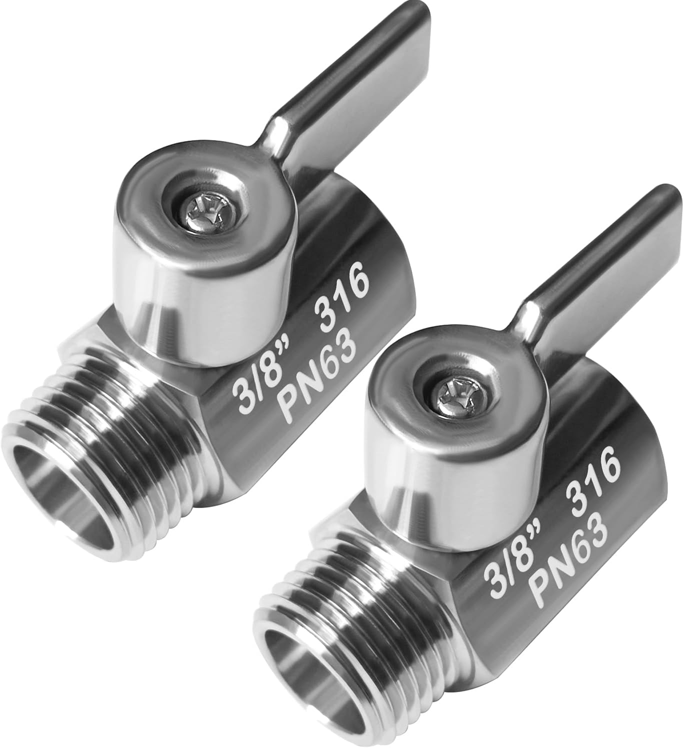 Amazon.com: Beduan Mini Ball Valve Stainless Steel(316) 3/8" NPT Male x ...