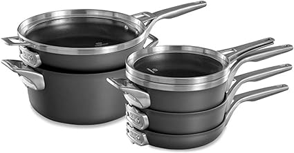Amazon.com: Calphalon Premier Space-Saving Stackable 8 Piece Pot and ...