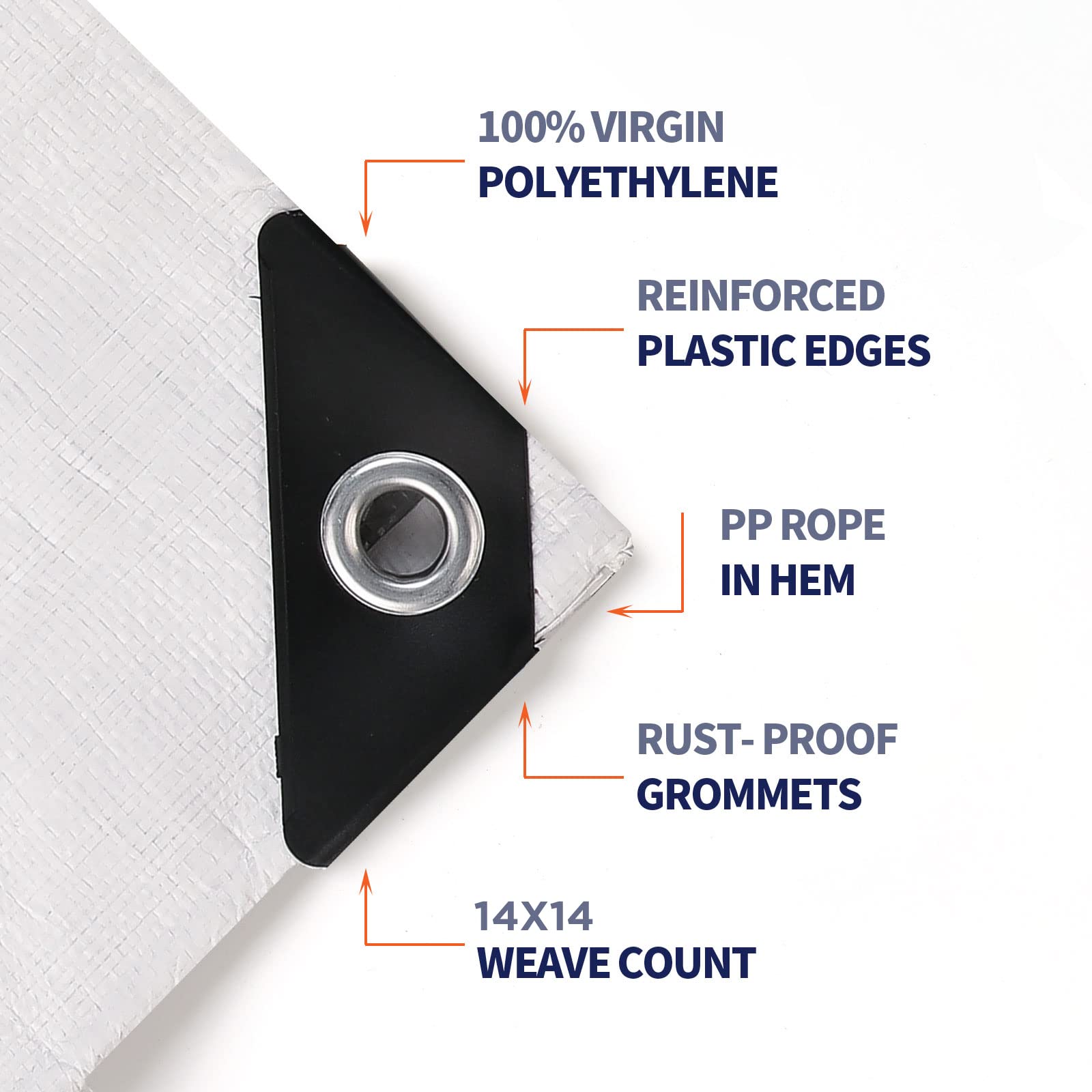 [10'X20'] RSW Heavy Duty Waterproof 8 Mil. Reversible (White/Silver ...