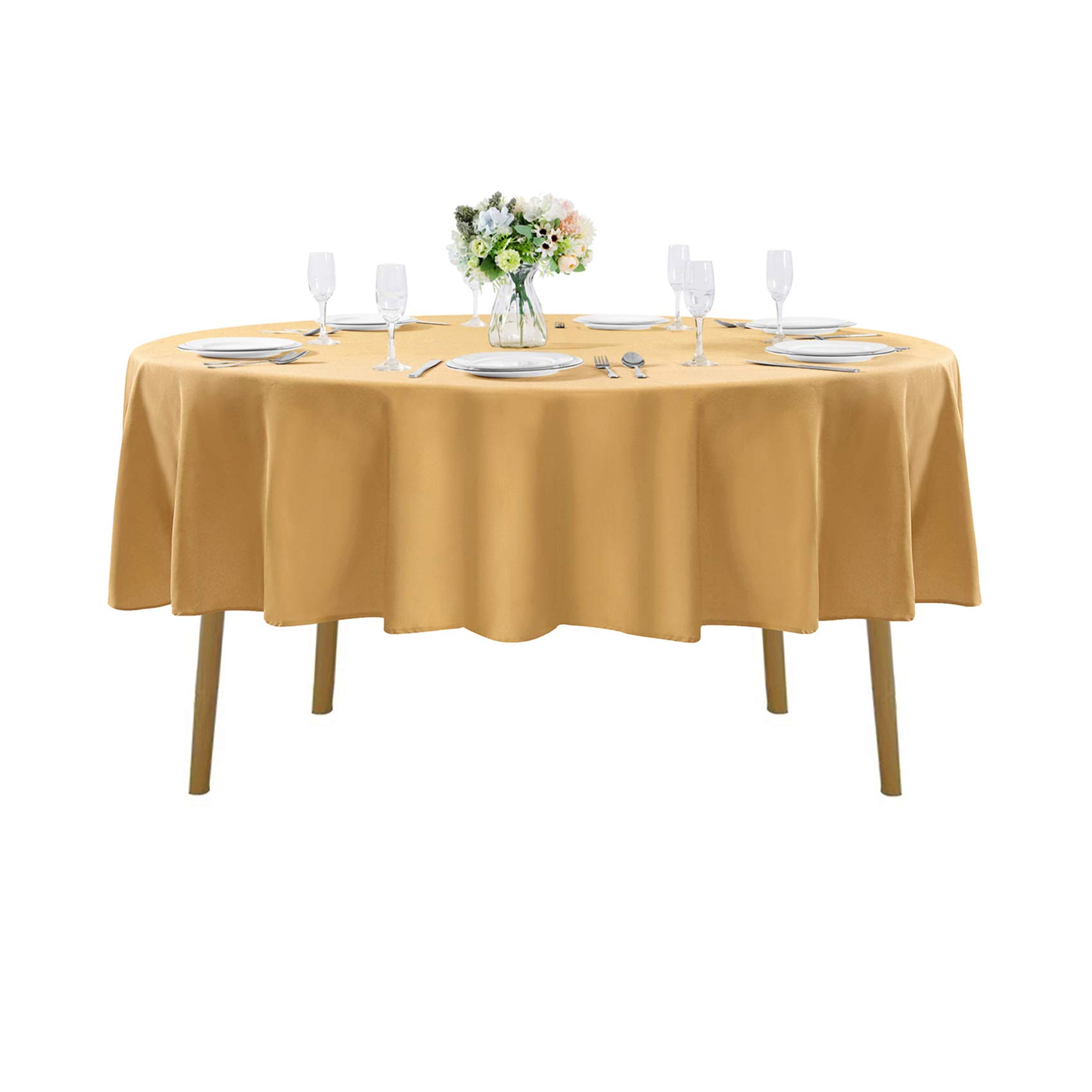 Amazon.com: 60 inch Round Tablecloth Washable Polyester Table Cloth ...
