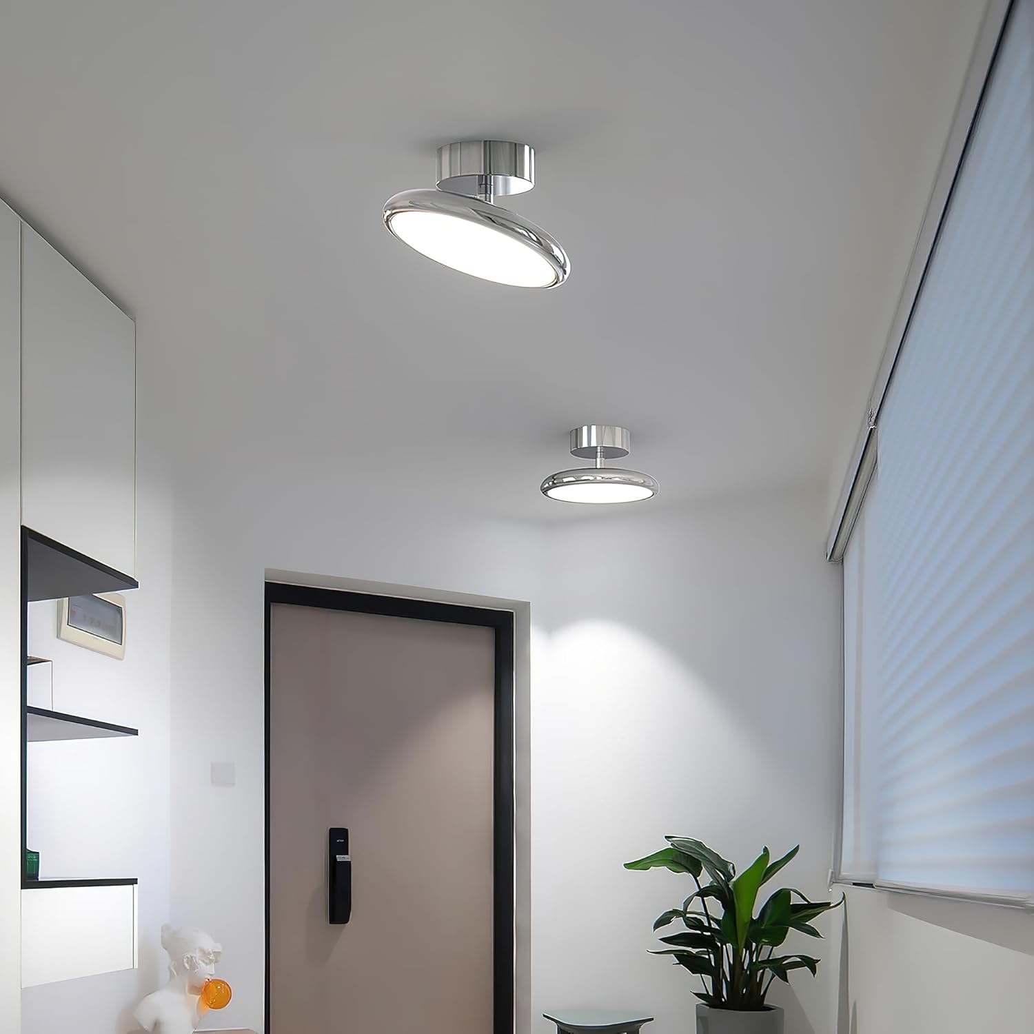 Jiinoo 15W LED Ceiling Light, 7.8” Dimmable Semi Flush Mount Chandelier ...