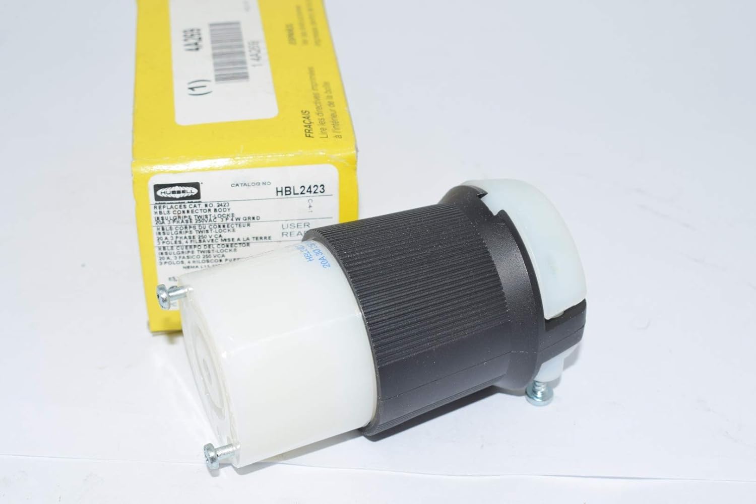 Hubbell HBL2423 Locking Connector, 20 amp, 3 Phase, 250V, L15-20R ...