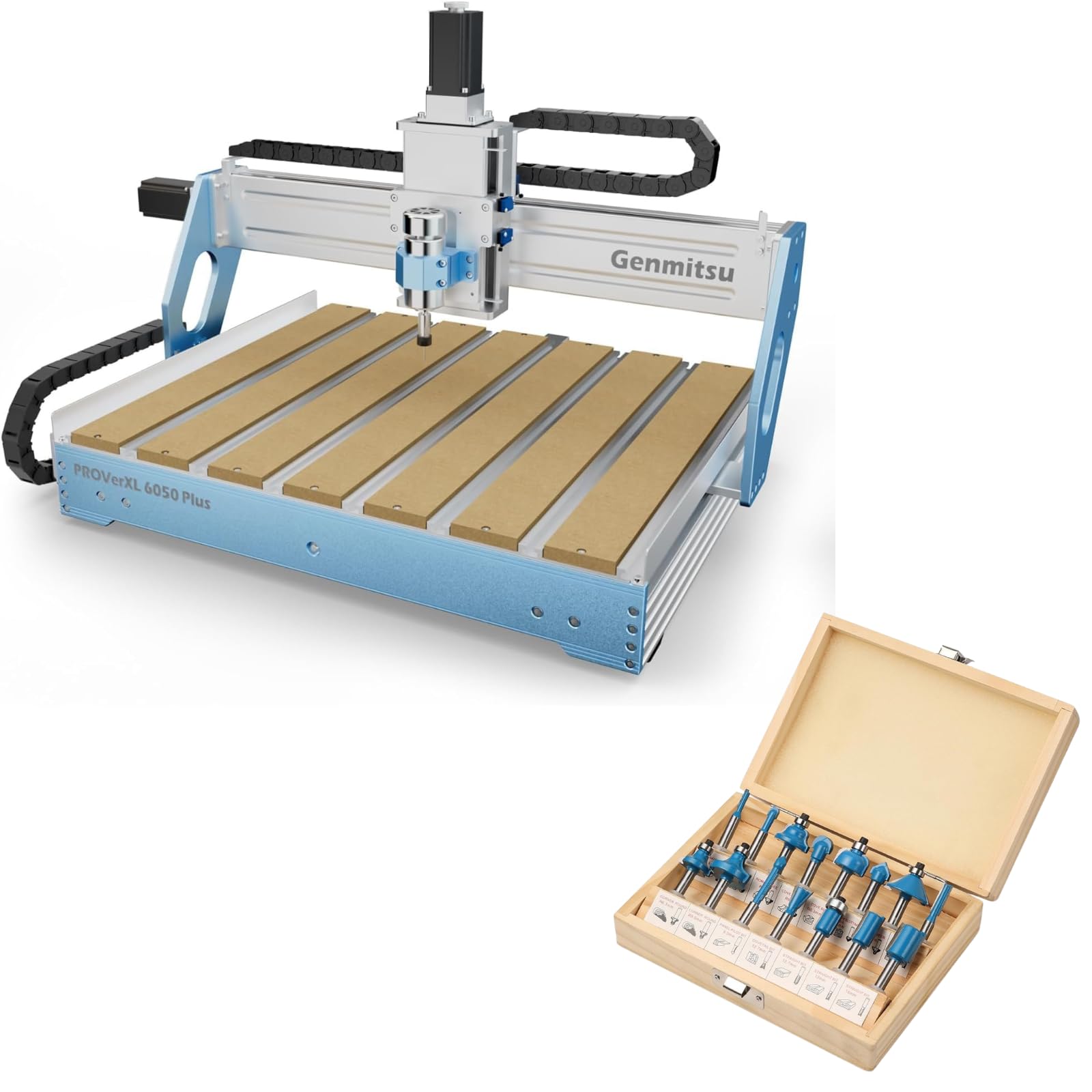 Genmitsu CNC Machine PROVerXL 6050 Plus +15pcs 1/4 Inch Shank Router ...
