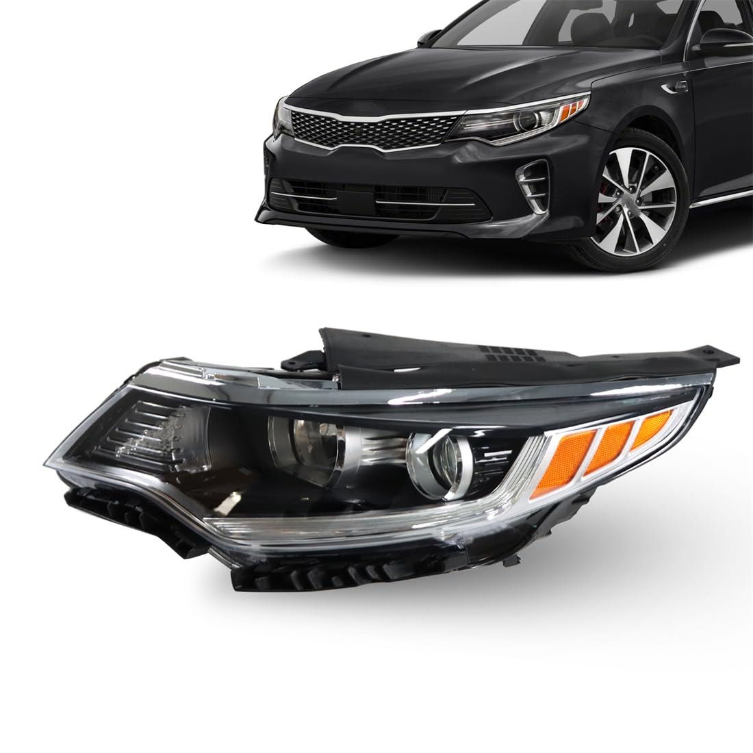 Headlight Left and Right Pair of without Bulbs Compatible with Optima ...