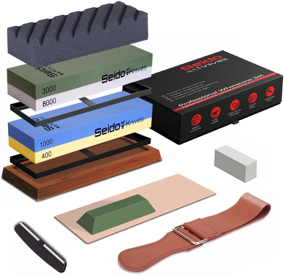Amazon.com: Seido Knives Professional Whetstone Set, Knife Sharpening ...