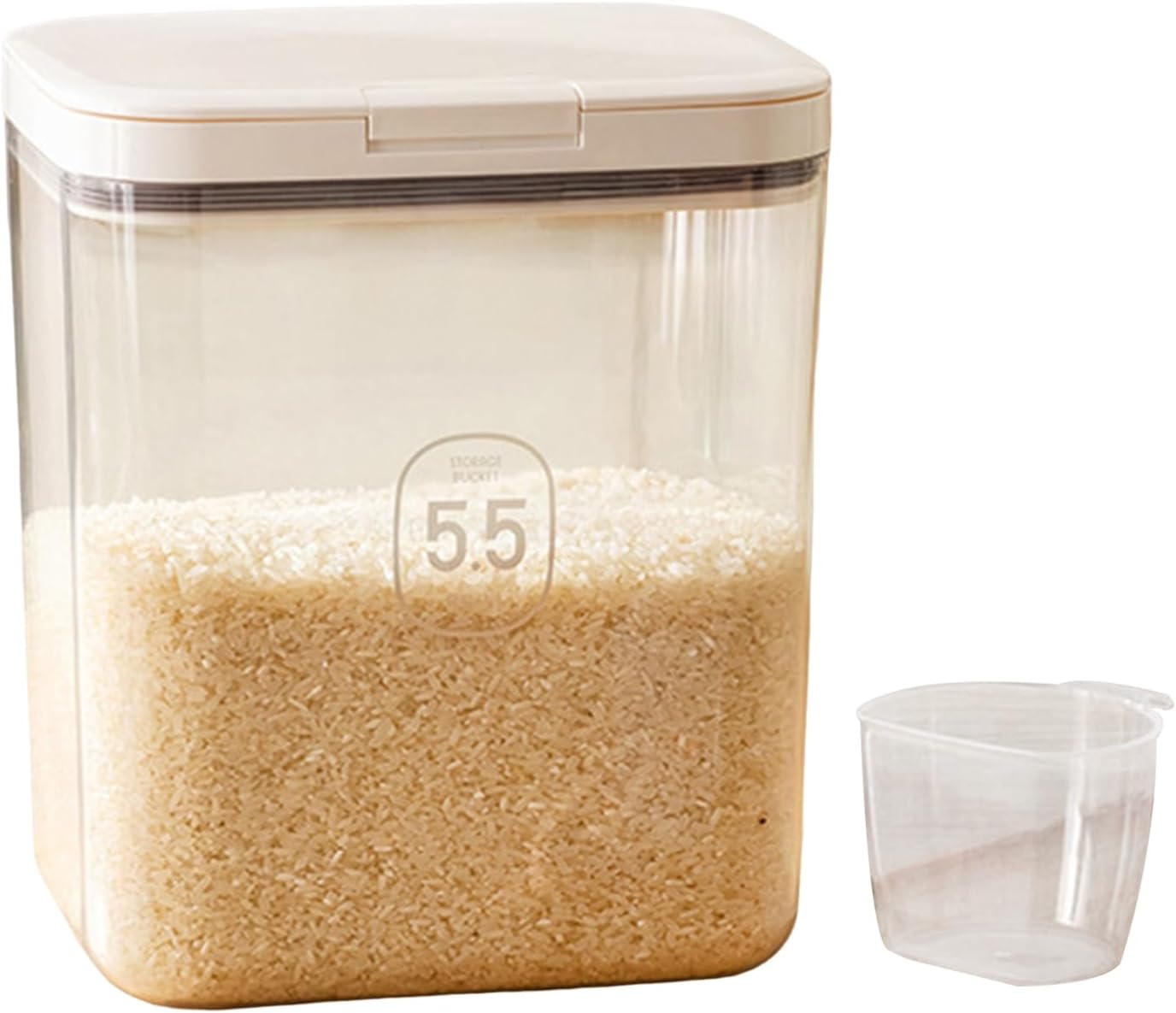 Amazon.com: 2.8L/4.5L/5.5L Rice Container Set with Measuring Cup & Lids ...