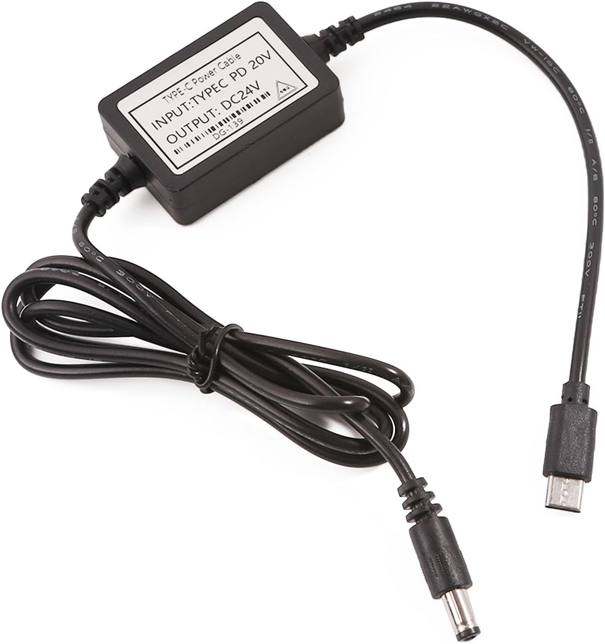 Amazon.com : USB Type C PD 20V to DC24V 5.5x2.1mm Power Cable for 24V ...