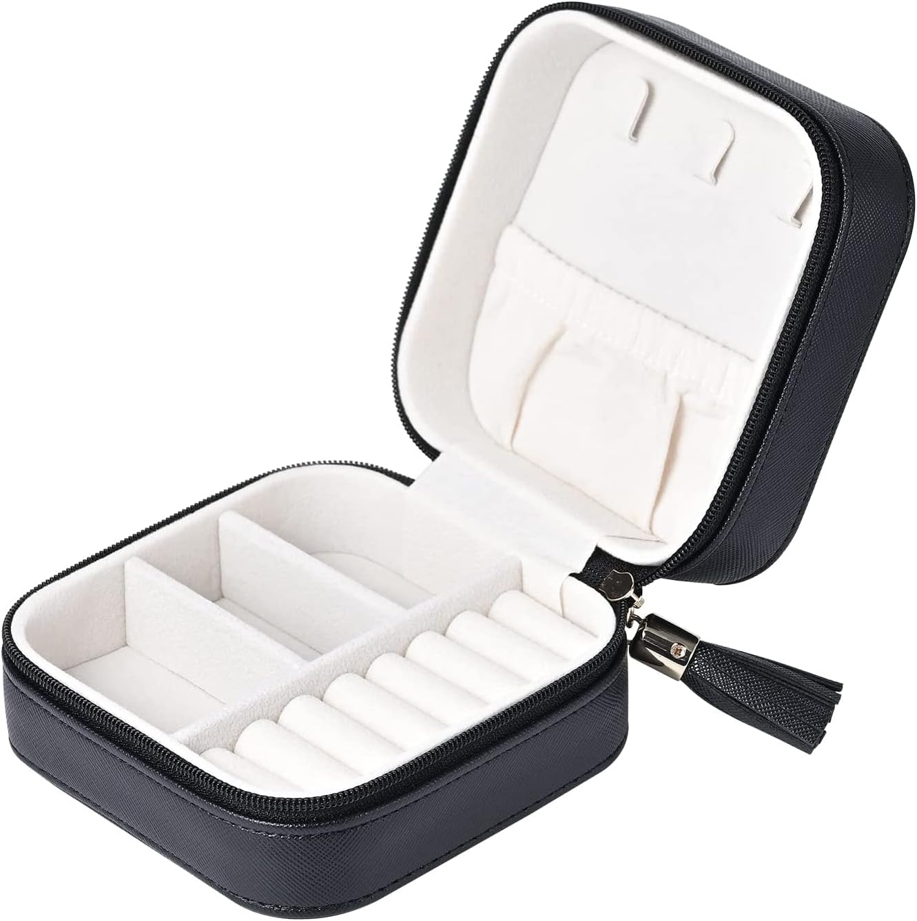 Amazon.com: Luxury Leather Travel Jewelry Box for Women Mini Organizer ...