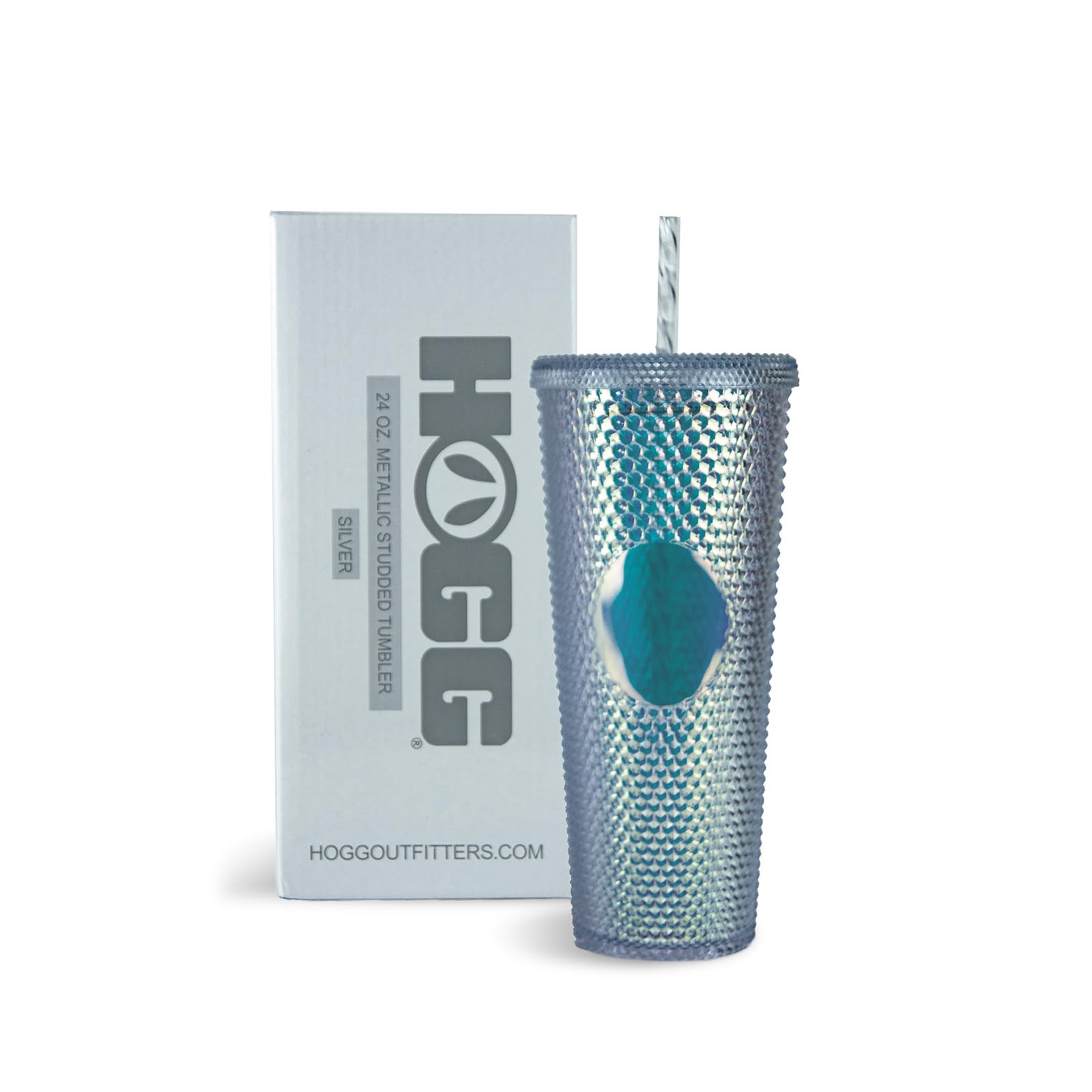 Amazon.com | Hogg 24oz Studded Tumbler - Metallic Silver, Iced Coffee ...