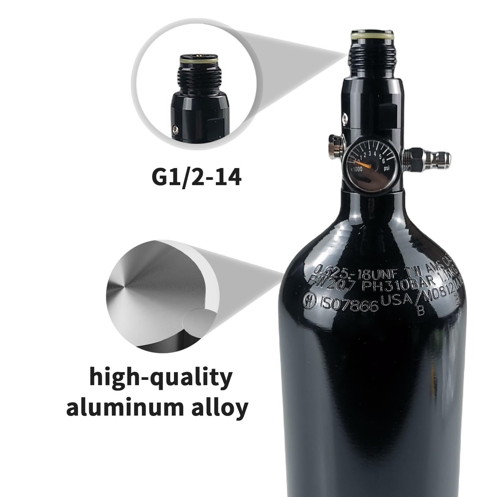 Snapklik.com : 48ci Aluminum Air Tank Paintball Tank Hpa Tank,Paintball ...
