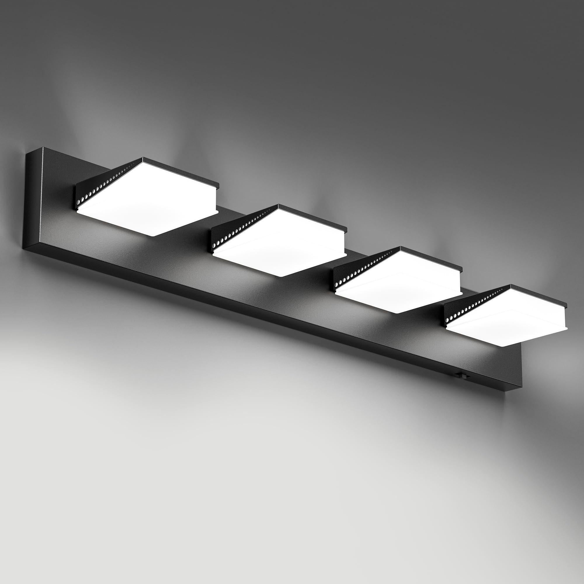 JACKYLED Bathroom Vanity Light Fixtures, 270° Adjustable Modern 4-Light ...